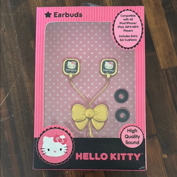 Hello Kitty | Headphones | Hello Kitty Pink And Gold Earbuds | Poshmark